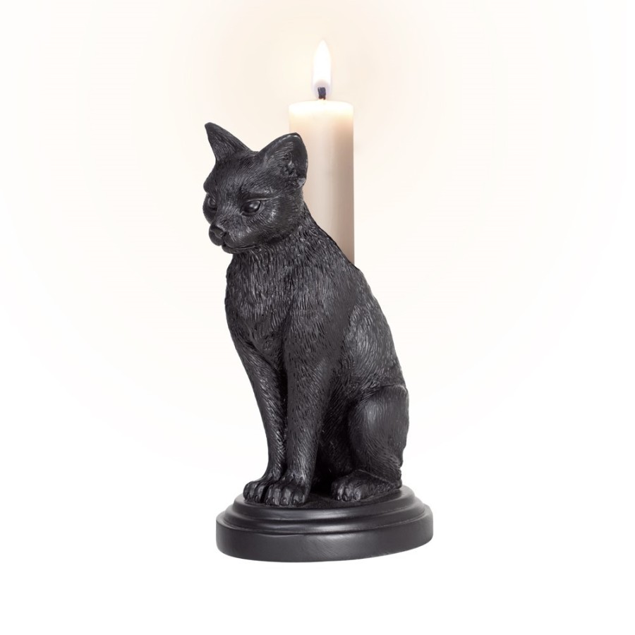 Faust's Familiar (Cat Candlestick) (V113) ~ Candle Holders & Tea Lights ...